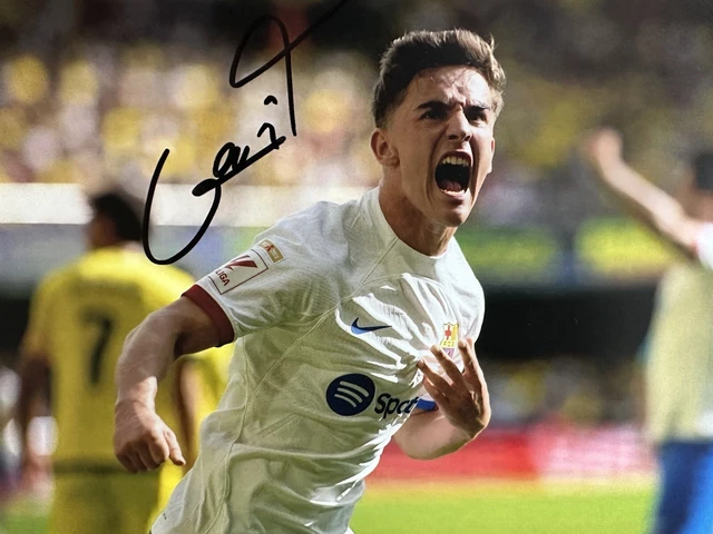 GAVI SIGNED FC Barcelona Autógrafo Futbol Soccer Autograph BARÇA photo ...