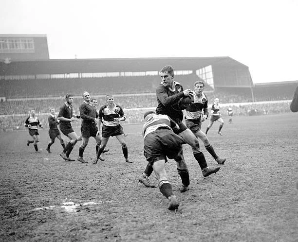 BARBARIANS IAN CLARKE Tackles New Zealand's Colin Meads 1964 OLD RUGBY ...