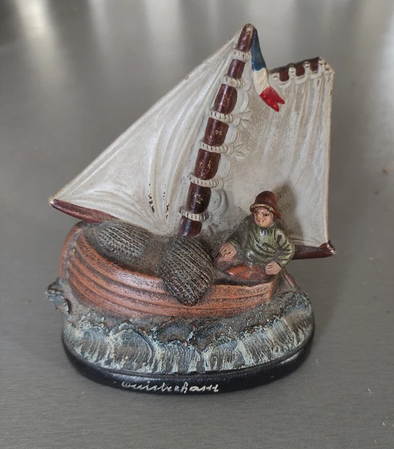 SOUVENIR BORD DE Mer Terre Cuite l'Isle Adam Bateau de Pècheur ...