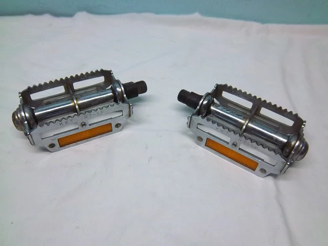 VINTAGE KKT RT-SF Rat Trap Style Weighted Road Bike Pedals Chrome 9/16 ...