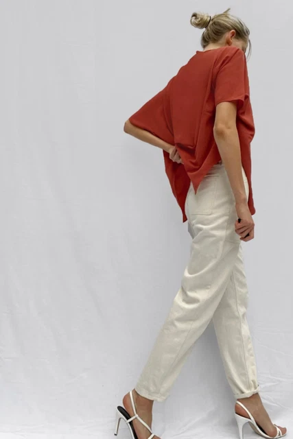 JEANS VITA ALTA CONNESSIONE FRANCESE Roldana denim anni '90 gamba al ...