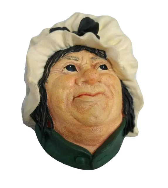 VINTAGE BOSSONS SARAH Gamp 4 1/2" Head Chalkware Wall Art Charles ...