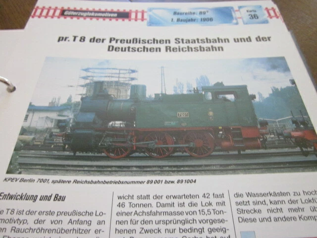 DAMPFLOK RISSZEICHNUNG G 36 pr. T 87 preußische Staatsbahn DRG 89.0 ...
