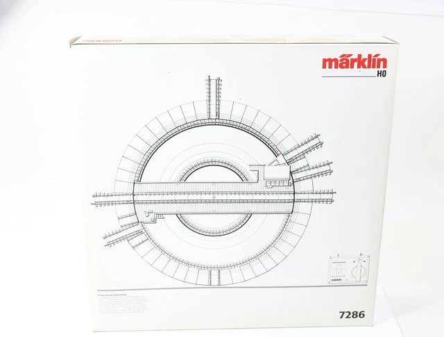 PLAQUE TOURNANTE ÉLECTRIQUE Märklin H0 7286 pour voie K avec commande ...