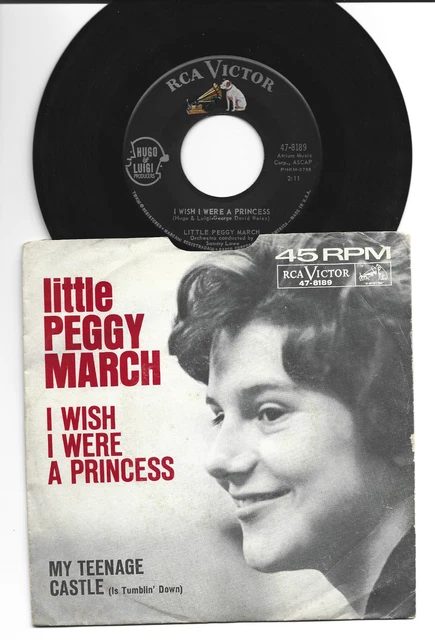 TEEN DOOWOP 45 -w/ PIC SLEEVE -LITTLE PEGGY MARCH- I WISH I WERE- HEAR ...