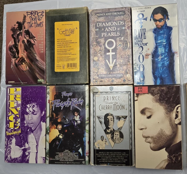 PRINCE VHS LOT - Unauthorized, Sign O the Times, Rave Un2, Purple Rain ...