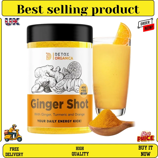 GINGER SHOT WITH Vitamin C and Zinc - 60 Ginger Shots with Turmeric and ...