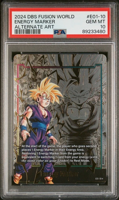 GOHAN E01-10 GOLD Energy Marker PSA 10 Dragon Ball Super Fusion World Card Game EUR 124,53 ...