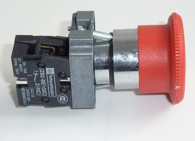 22MM PANEL MOUNT emergency stop locking mushroom head Push Button ...