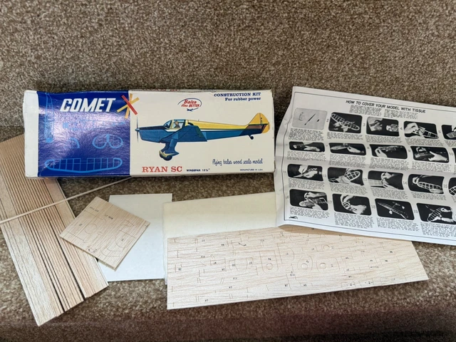 COMET METEOR WINGSPAN Free Flight Model Airplane Kit £20.00 - PicClick UK