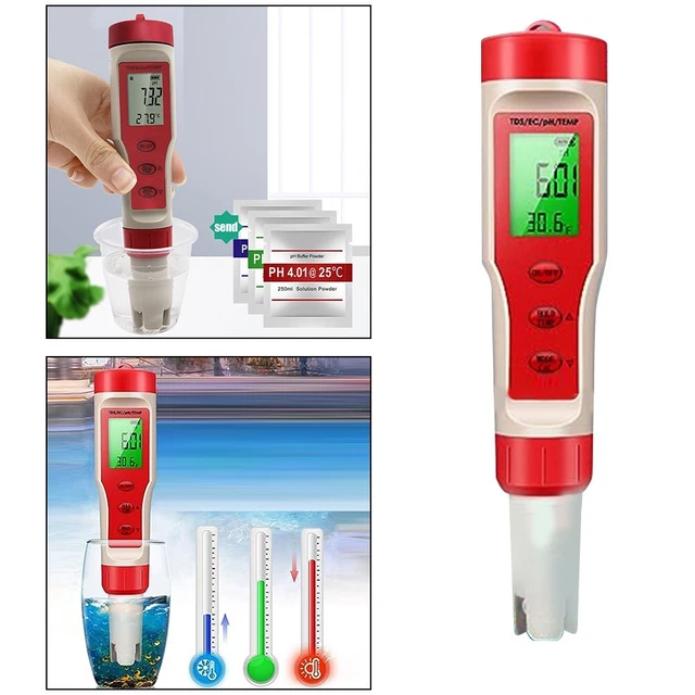 FOR MEASURING NUTRIENT Levels 4-in-1 PH Meter Auto Calibration Quick ...