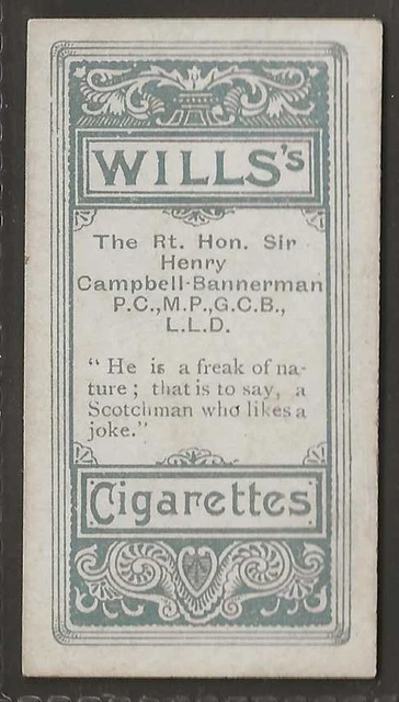 WILLS-VANITY FAIR 1902 (1St Series)-#26- Sir Henry Campbell Bannerman £ ...