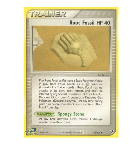 ROOT FOSSIL 92/100 EX Sandstorm Common Trainer Pokemon Card LP $1.50 ...