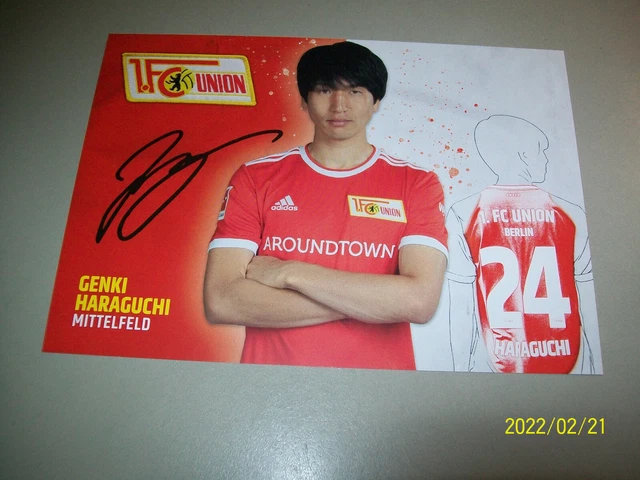 UNION BERLIN GENKI Haraguchi Current Season 2021/22 Print Signed £0.85 ...