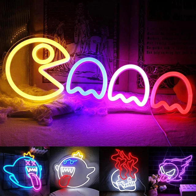 LARGE GAMING NEON Signs USB with On/Off Switch LED Neon Lights Sign ...