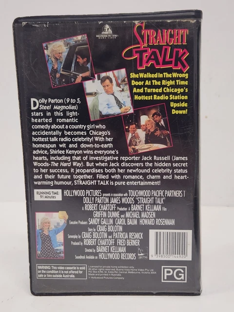 STRAIGHT TALK VHS Dolly Parton Tape Black Clamshell PAL $33.50 ...