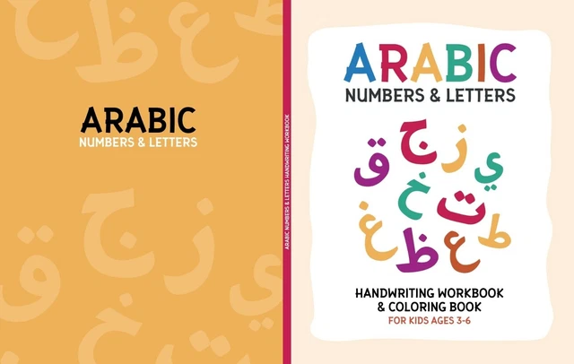 ARABIC NUMBERS & Letters Handwriting Workbook & Coloring Book For Kids ...