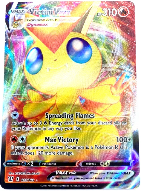 CARTA POKEMON GCC Victini VMAX 022/163 stili di combattimento Fullart ...