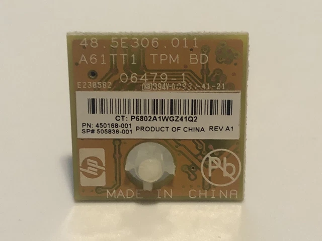 HP TPM TRUSTED Platform Module 505836-001 450168-001 EUR 17,26 ... HP TPM TRUSTED Platform Module 505836-001 450168-001 EUR 17,26 ...