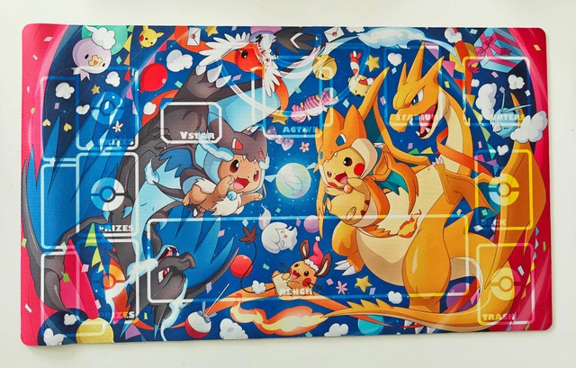 POKEMON PIKACHU EEVEE Mega Charizard X & Y TCG Custom Battle Playmat ...