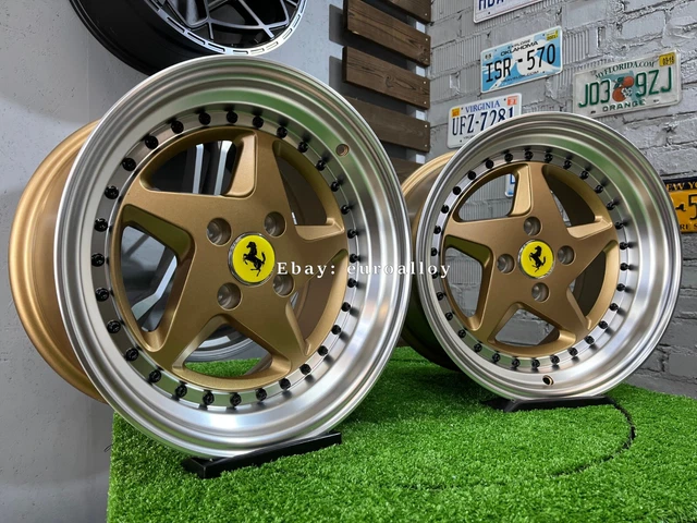 4 X 15 Inch 4x100 Ferrari 348 Style Bronze Polished JDM Wheels: Fits ...