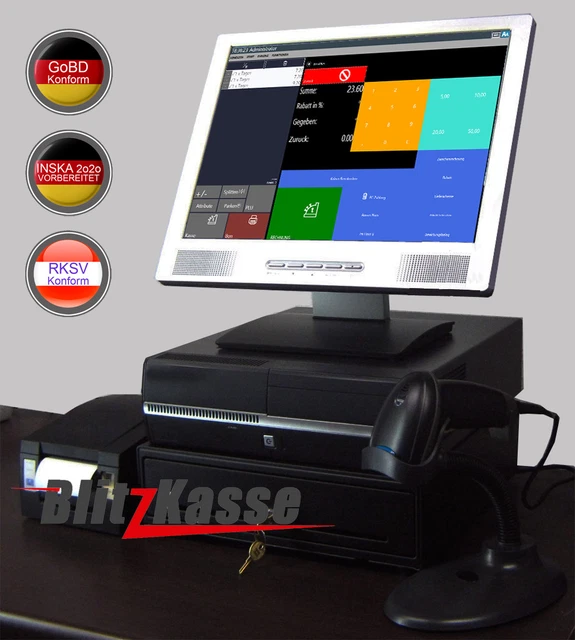 KASSENSYSTEM FÜR HANDEL LEBENSMITTEL DROGERIE KIOSK MODE WERKSVERKAUF Win10 TSE EUR 749,00 ...