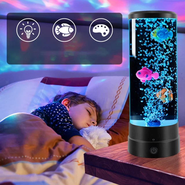 LED BUBBLE FISH Lamp USB Fish Aquarium Lamp for Kids for Desktop Table ...