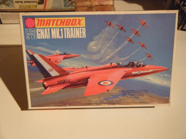 RARE CLASSIC 1972 MATCHBOX 1/72sc 1960s RAF FOLLAND GNAT Mk.1 Aerobatic ...