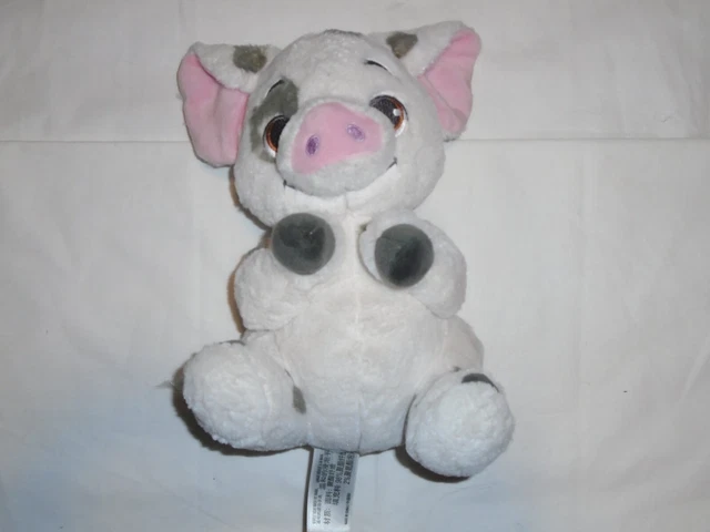 DISNEY MOANA PUA PIG Baby Plush Stuffed Animal 11” Farm Grey Cream Soft ...