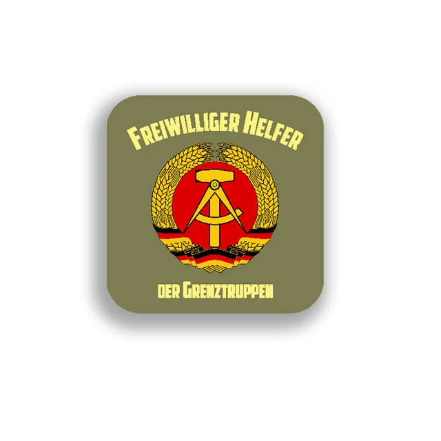 AUFKLEBER/STICKER FREIWILLIGER HELFER der Grenztruppen NVA DDR 7x7cm ...