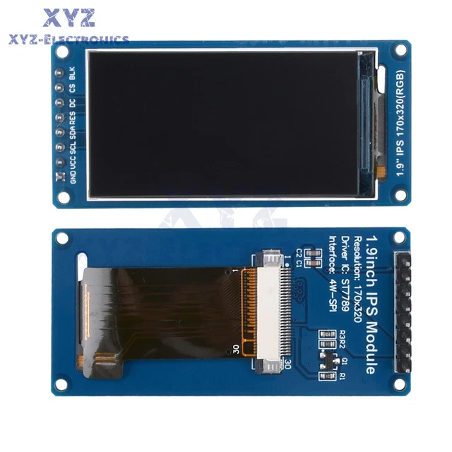 1.9& IPS FULL Angle TFT LCD Display Color Screen Module SPI 70x320 ...