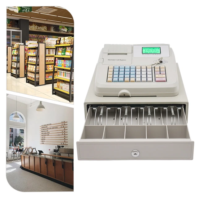 48 KEYS ELECTRONIC Cash Register POS Cash Machine Supermarket LED ...