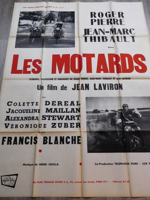 LES MOTARDS AFFICHE ORIGINALE Poster 120/160 47/63 1959 Francis Blanche ...