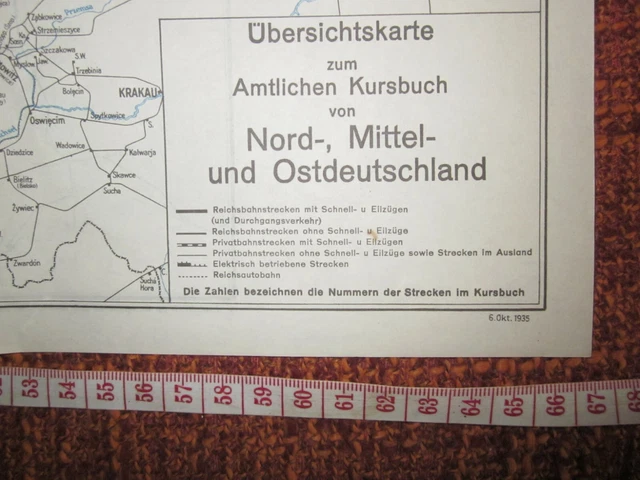 ORIGINAL 1935 GERMAN highway guidance map WW2 deutsche automobil club ...