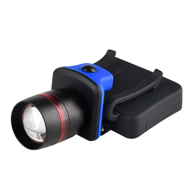 COB T6 LED Clip-On Head Torch Zoomable Cap Hat Light Headlamp Fishing ...