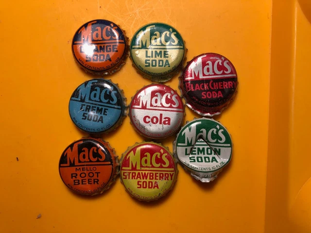 VINTAGE MAC'S SODA Bottle Caps - some rare $18.50 - PicClick