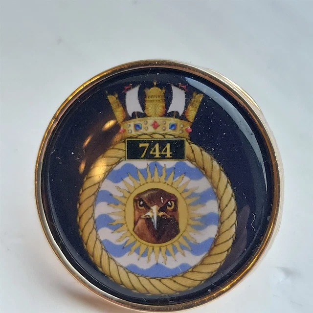 FLEET AIR ARM 744 Squadron Royal Navy RNAS Lapel Pin Badge Crest 23mm £ ...