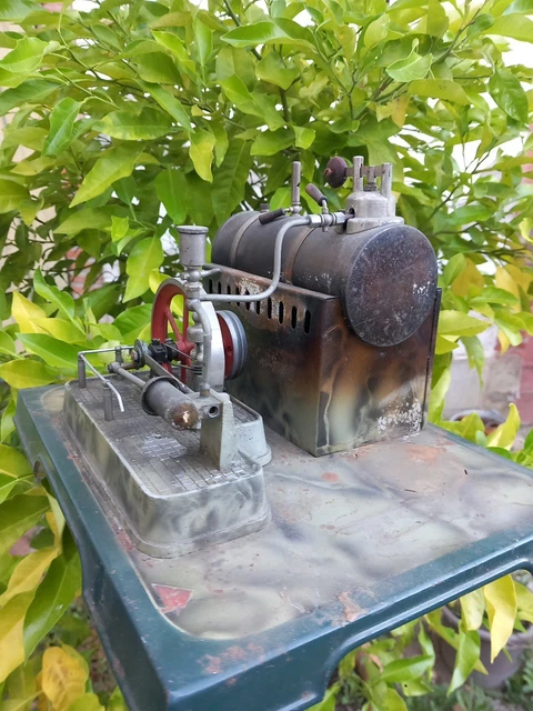 MACHINE À VAPEUR Jouet Ancien Tole Lithographiée XXe JC Jouet ...