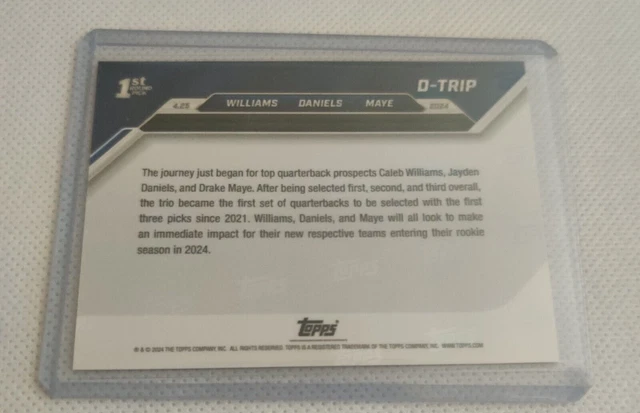 CALEB WILLIAMS/JAYDEN DANIELS/DRAKE Maye 2024 TOPPS NOW # D-TRIP $12.28 - PicClick CA