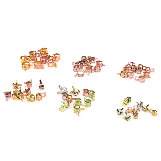 10 X SPRING Pipe Clip Oil Water Air Tube Clamps Spring Band Type ...