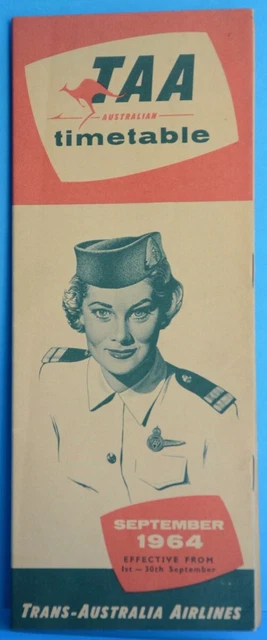 TAA TIMETABLE SEPTEMBER 1964 Trans-Australia Airlines - time table EUR ...