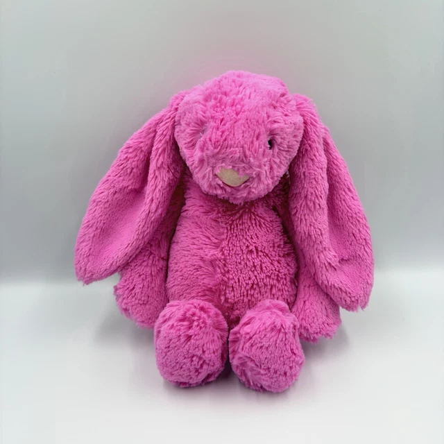 JELLYCAT MEDIUM BASHFUL Bunny Hot Pink Good Condition Genuine £83.90 ...