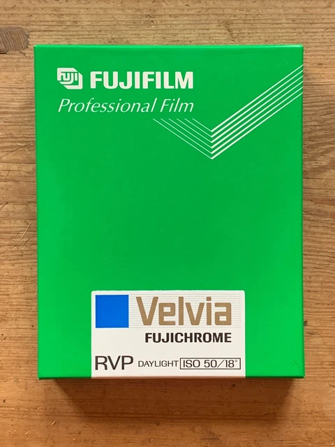 FUJIFILM FUJICHROME VELVIA 50 RVP 4x5 Film-Sealed Box-10 Sheets-Expiry ...
