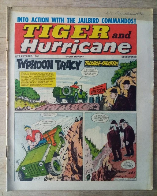 TIGER & HURRICANE comic from 23rd October 1965 - great artwork £3.20 ...