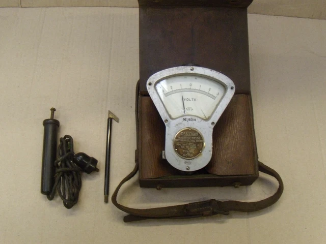 ANTIQUE. VINTAGE Volt meter in Leather Case $80.27 - PicClick CA