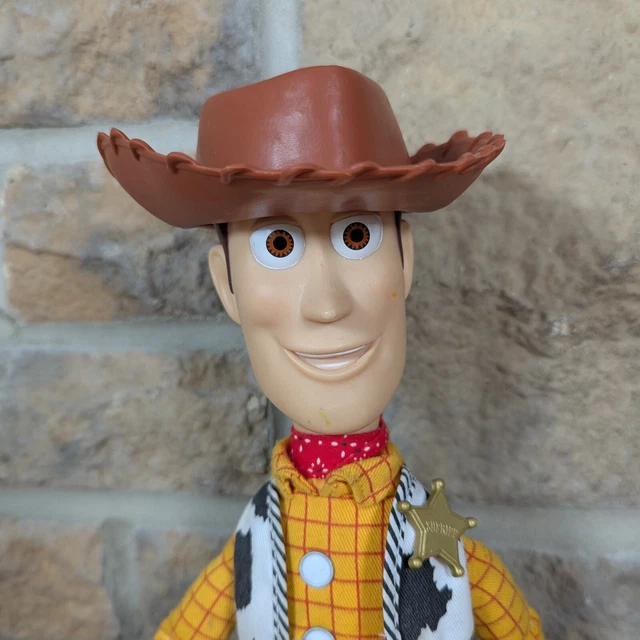DISNEY PIXAR THINKWAY Toy Story Sheriff Woody Pull String Talking Doll ...