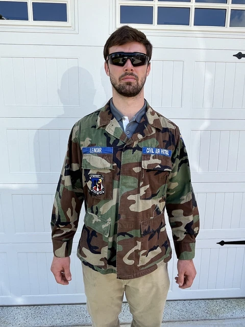 CIVIL AIR PATROL Mens Military Jacket Green Camouflage Size MED ...