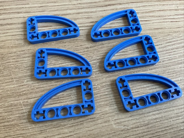 6 X LEGO Blue Technic Liftarm Modified L-Shape Ellipse 3 x 5 32250 N1 ...