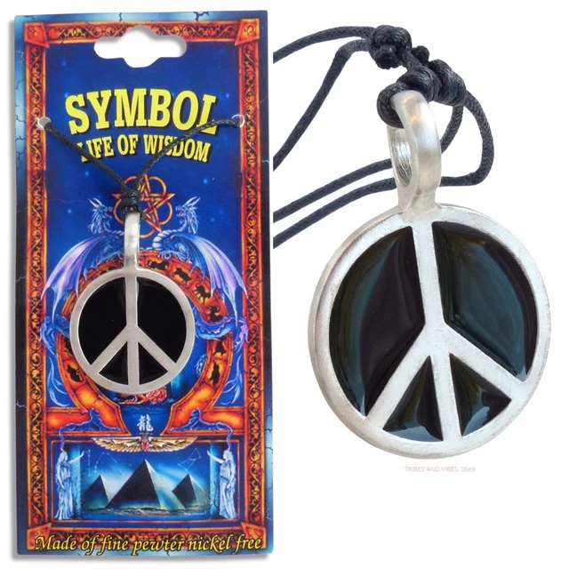 PEACE SIGN PENDANT Necklace Anti-War CND Symbol Hippie Boho Festival ...