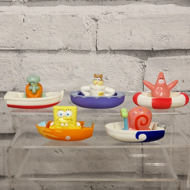 SPONGEBOB SQUARE PANTS Kelloggs Boat Figure Bundle Squidward Sandy ...